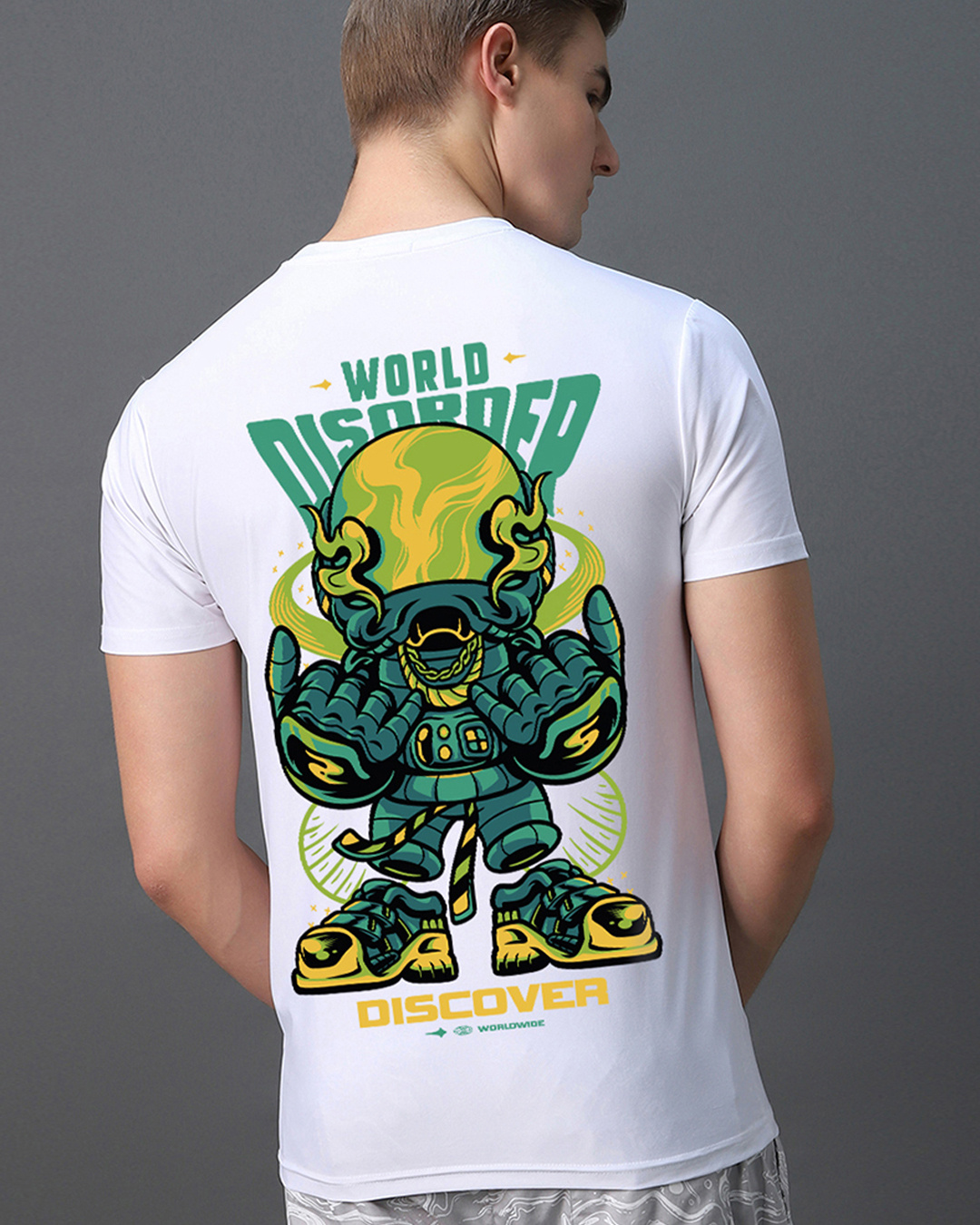 Buy Men's White World Disorder Graphic Printed T-shirt Online at Bewakoof