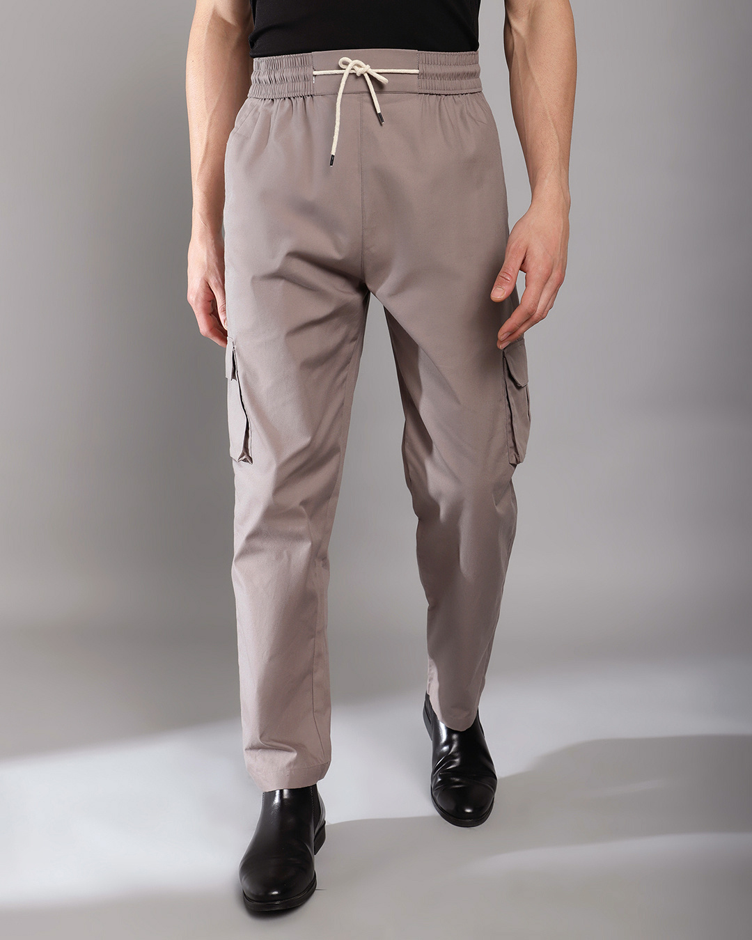 Buy Men's Wind Grey Loose Comfort Fit Cargo Pants Online at Bewakoof
