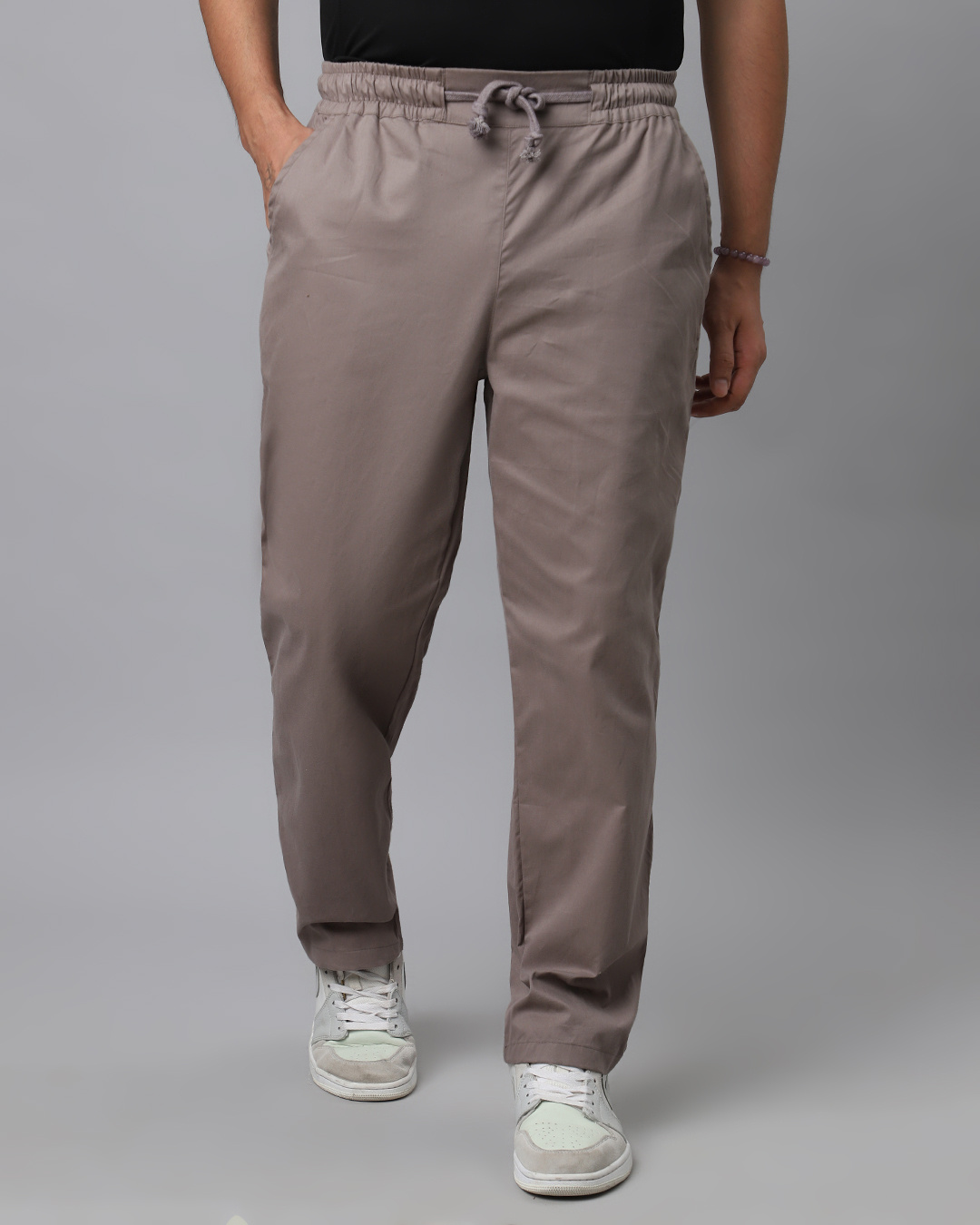 Buy Men's Wind Grey Loose Comfort Fit Pants Online at Bewakoof