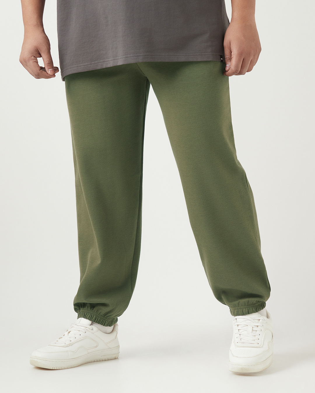 Buy Men's Winter Moss Green Oversized Plus Size Joggers Online at Bewakoof