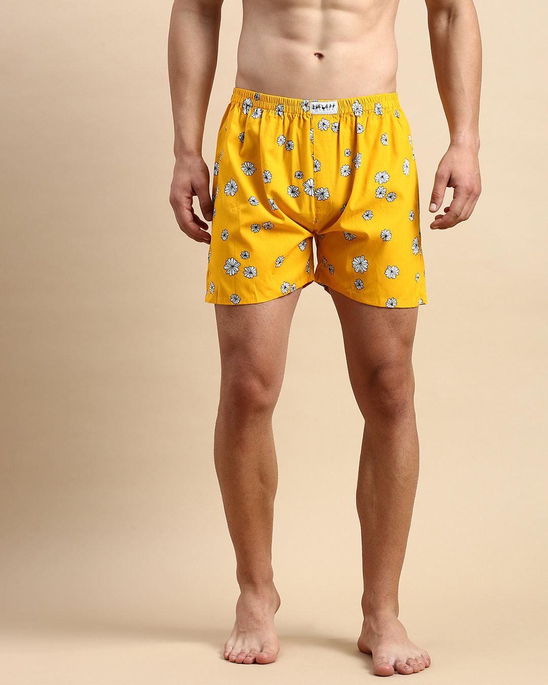 Buy Men's Yellow All Over Floral Printed Slim Fit Boxers Online in ...