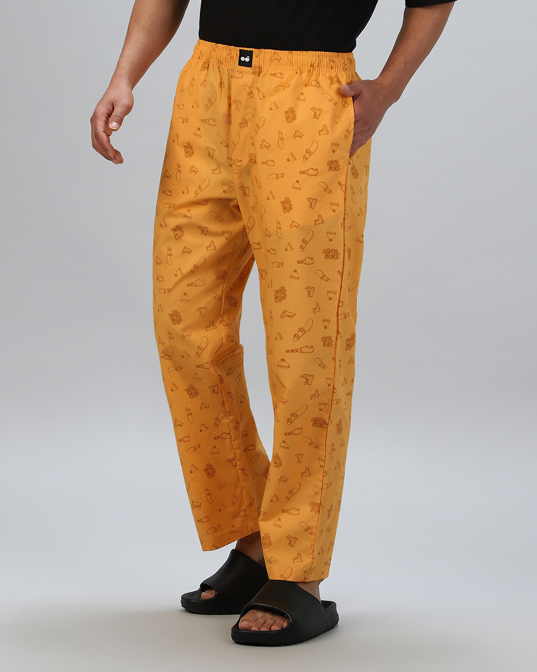 Buy Men's Yellow All Over Printed Pyjamas Online in India at Bewakoof