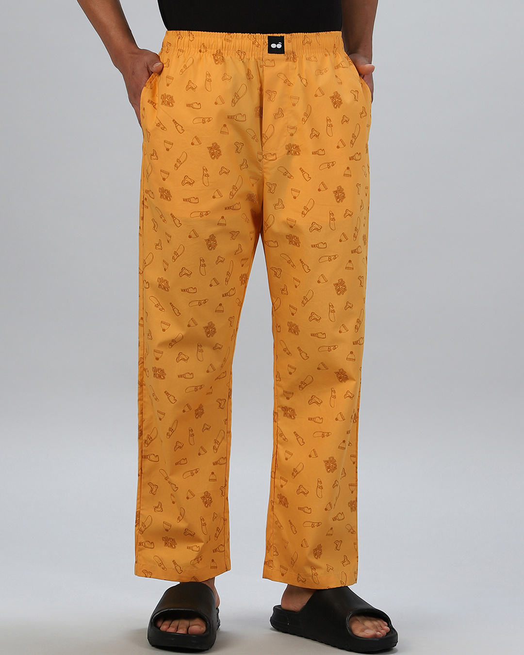Buy Men's Yellow All Over Printed Pyjamas Online in India at Bewakoof
