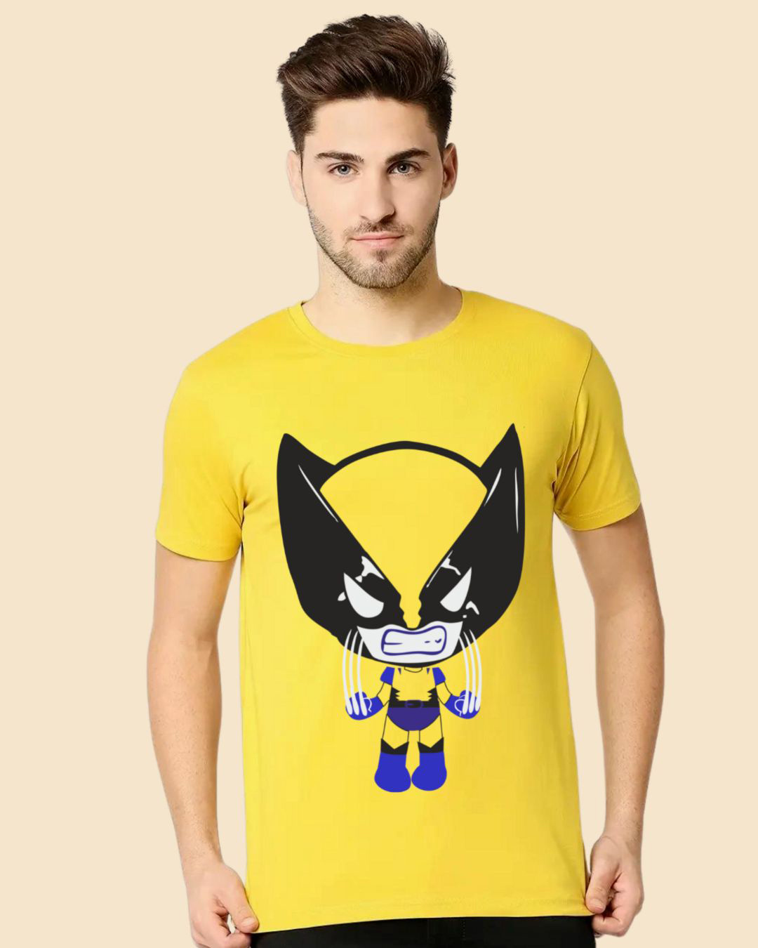 Buy Men's Yellow Angry Kid Graphic Printed T-shirt Online at Bewakoof