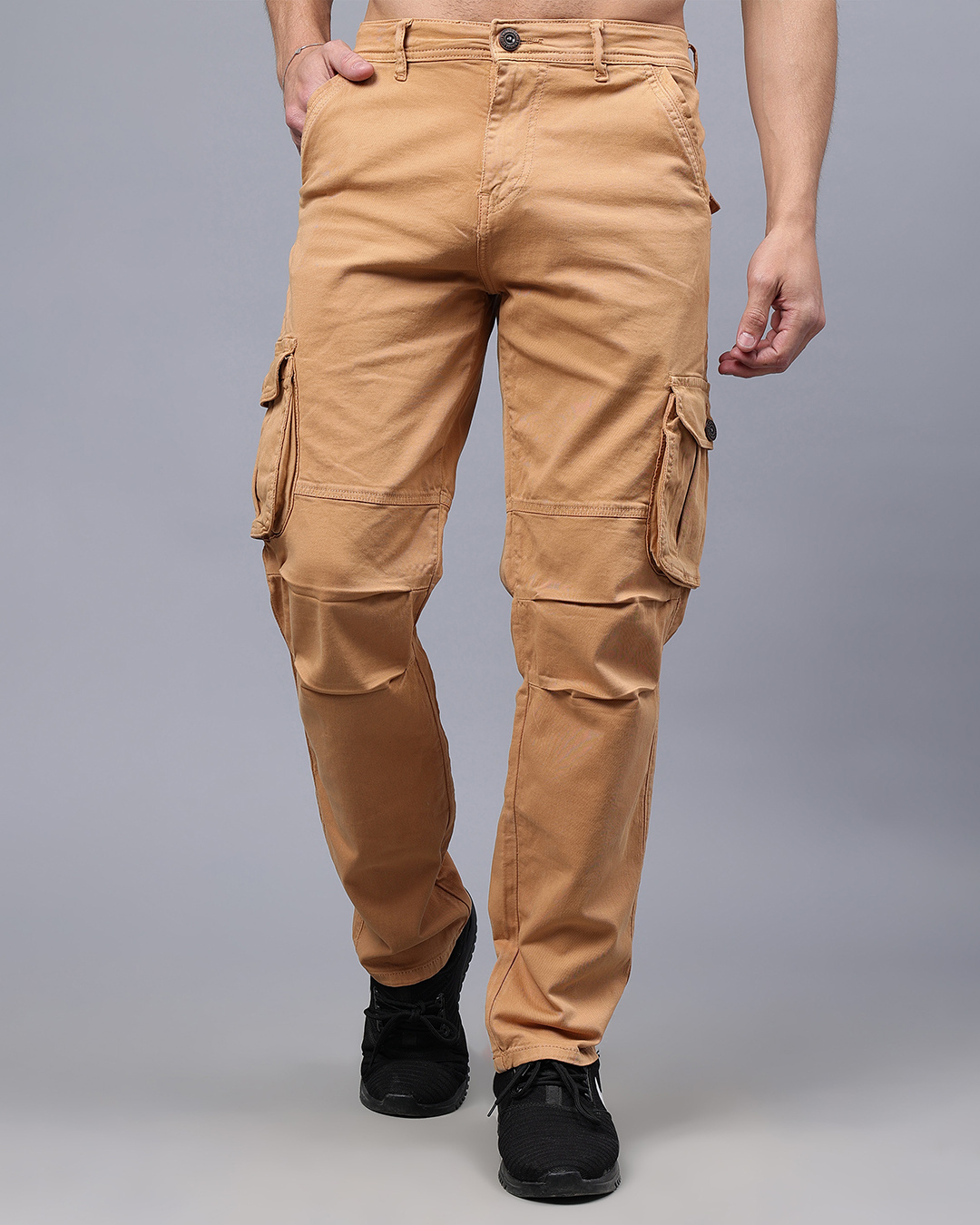 Buy Men's Brown Cargo Jeans Online at Bewakoof