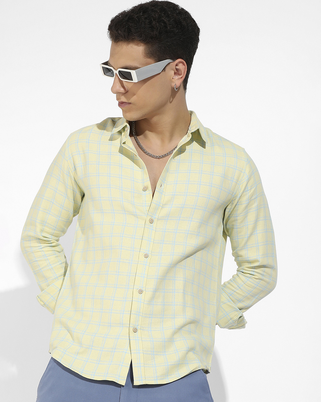 Buy Men's Yellow Checked Shirt Online at Bewakoof