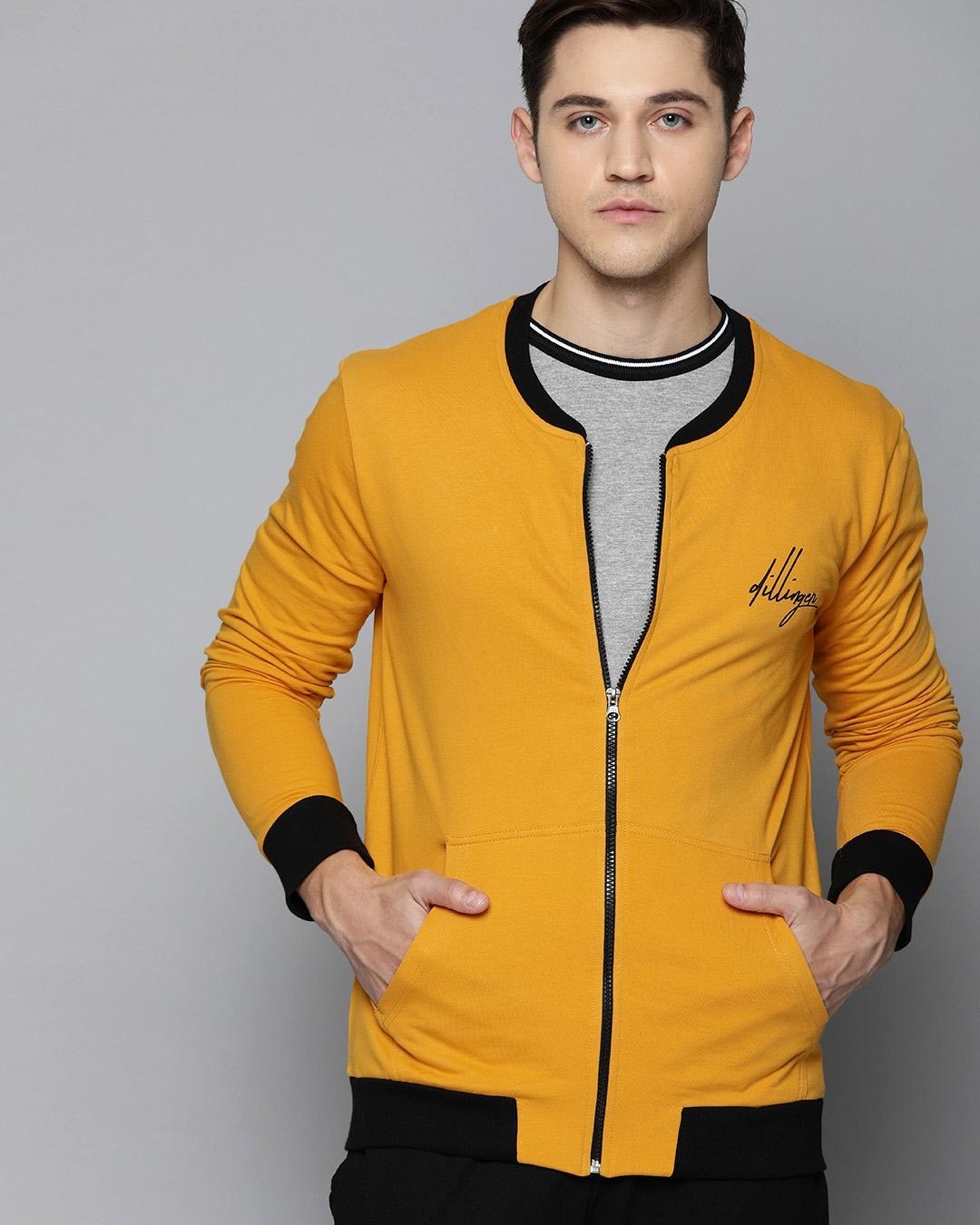 Buy Men's Yellow Color Block Jacket Online at Bewakoof