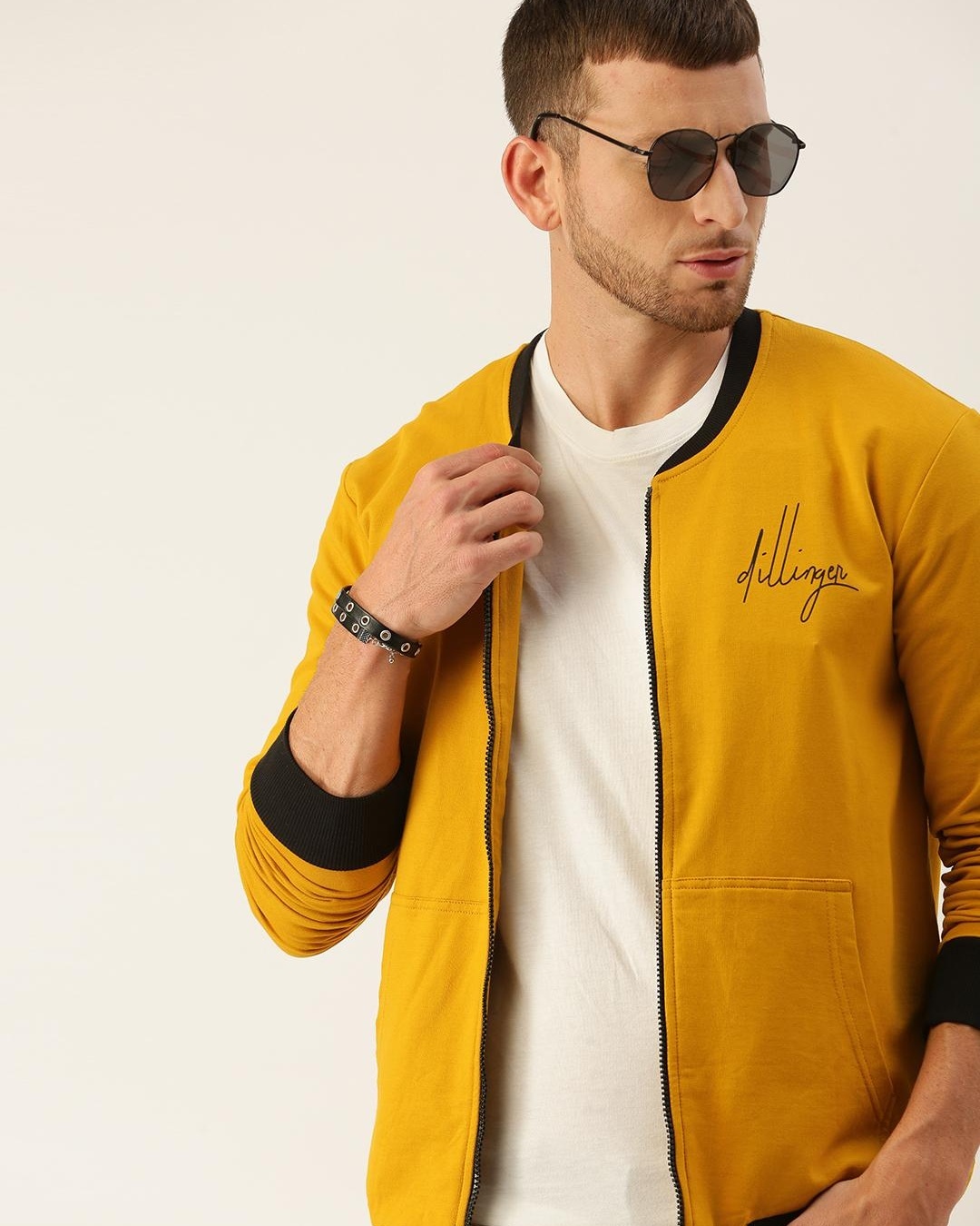 Buy Men's Yellow Color Block Jacket for Men Yellow Online at Bewakoof