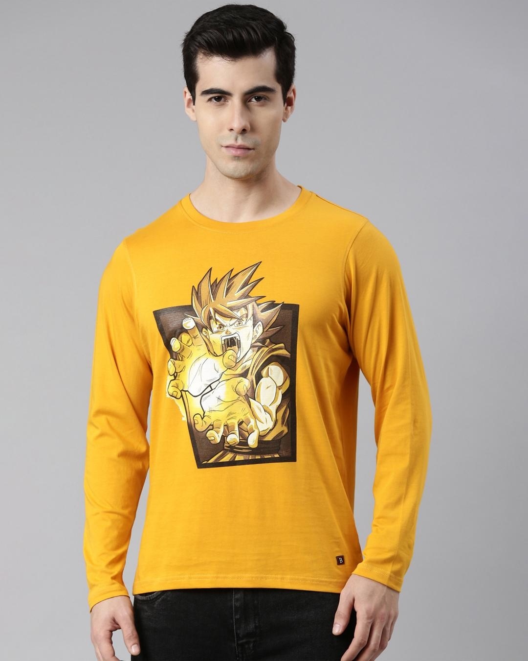 Buy Men's Yellow Dragon Ball Z - Power Through Graphic Printed T-shirt ...