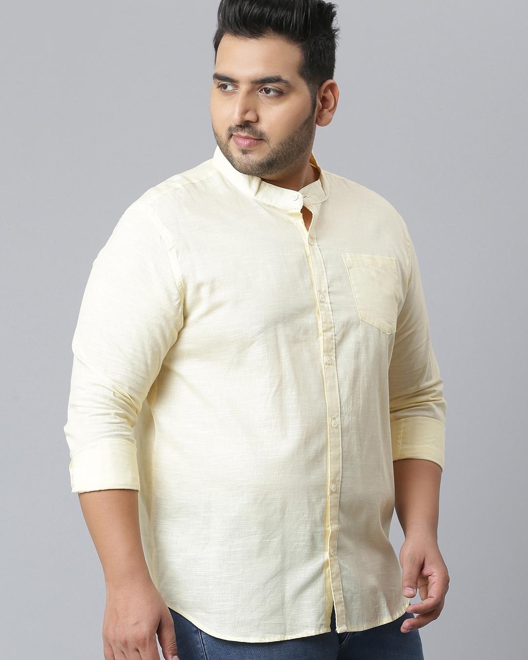 Buy Men's Yellow Plus Size Shirt Online at Bewakoof