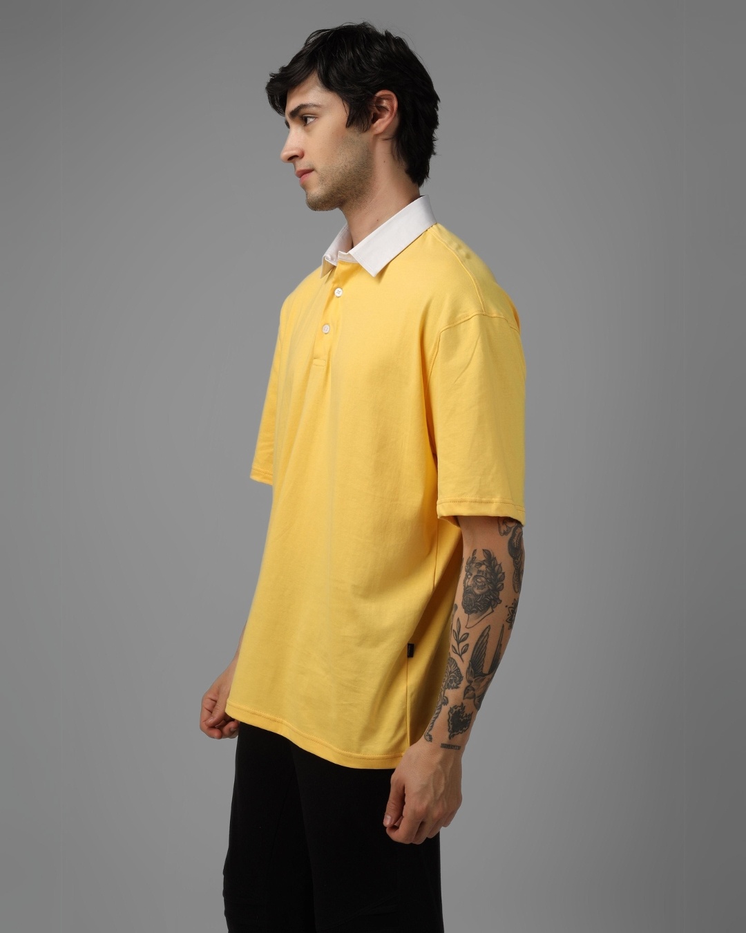 Buy Men's Yellow Oversized Polo T-shirt Online at Bewakoof