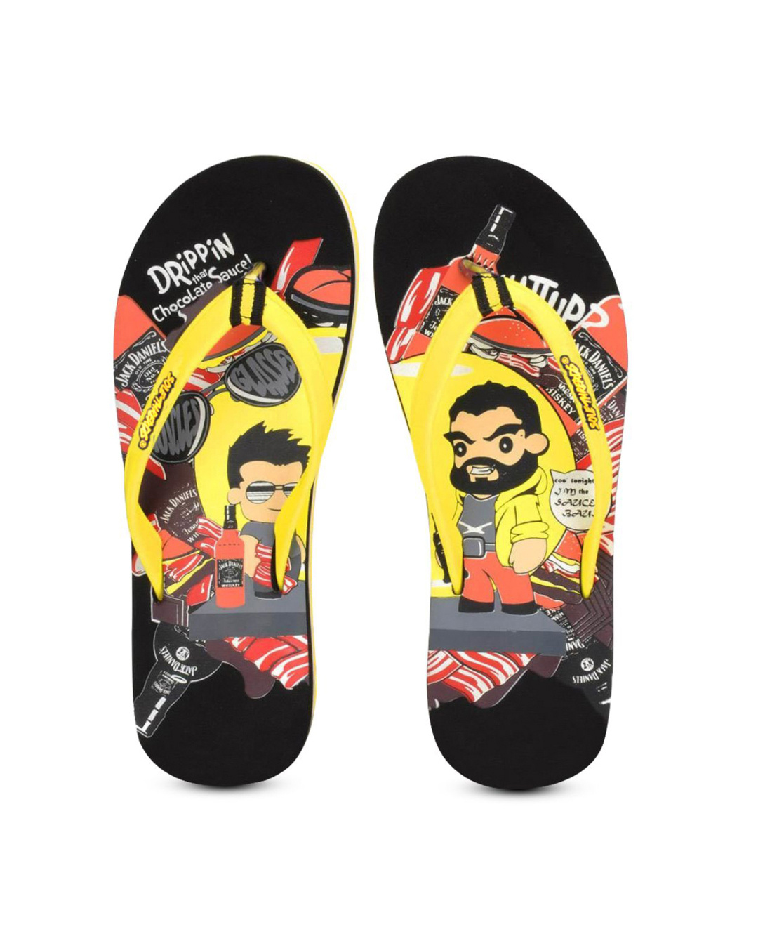 Buy Men's Yellow Printed Flip Flops Online in India at Bewakoof