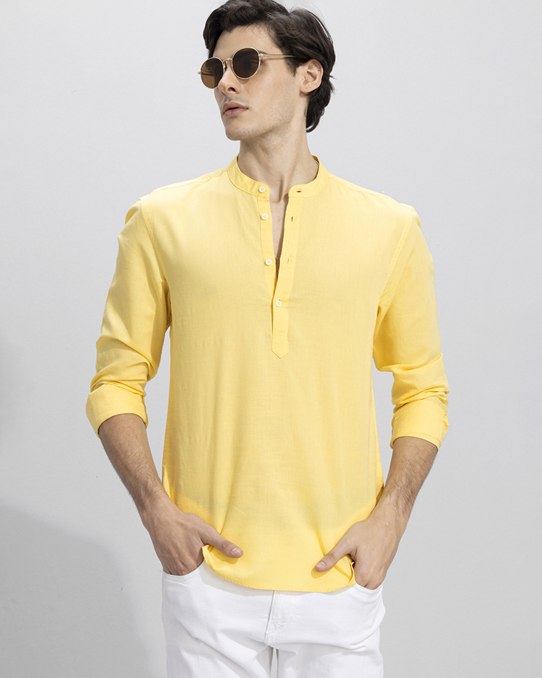 Buy Men's Yellow Slim Fit Shirt Online at Bewakoof