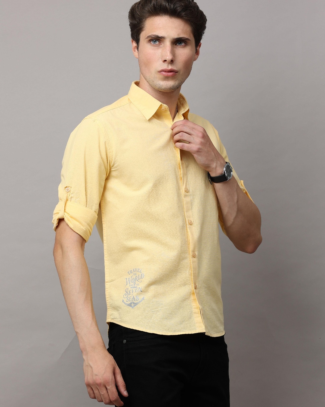 Buy Men's Yellow Slim Fit Shirt Online at Bewakoof