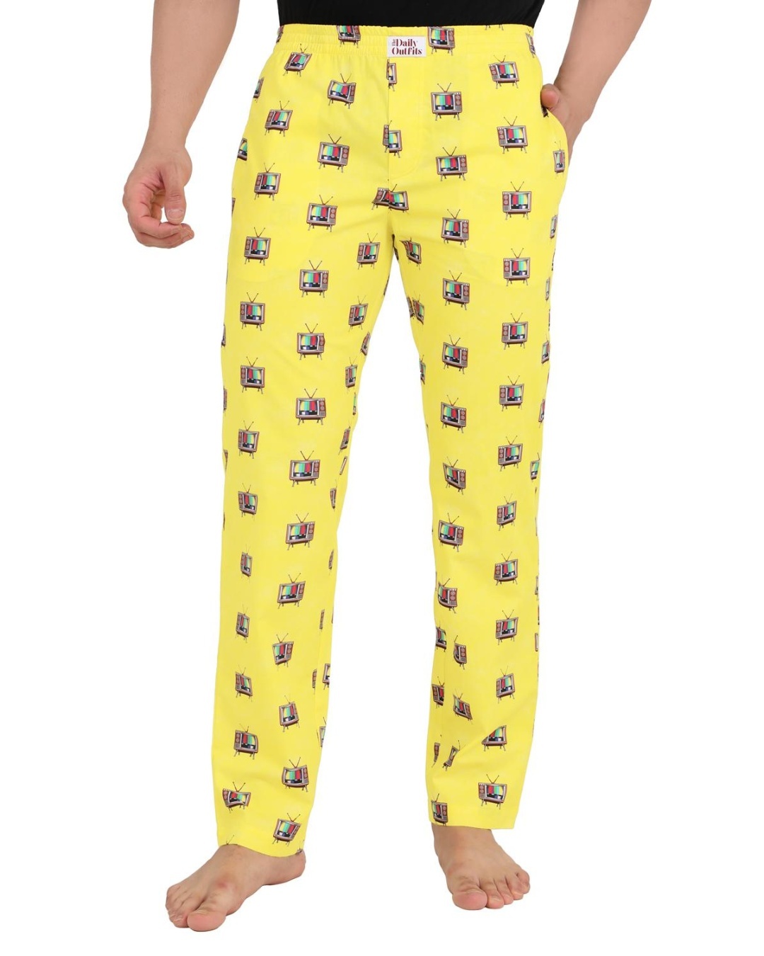 Buy Men's Yellow FreakyPrinted Pyjamas Online in India at Bewakoof