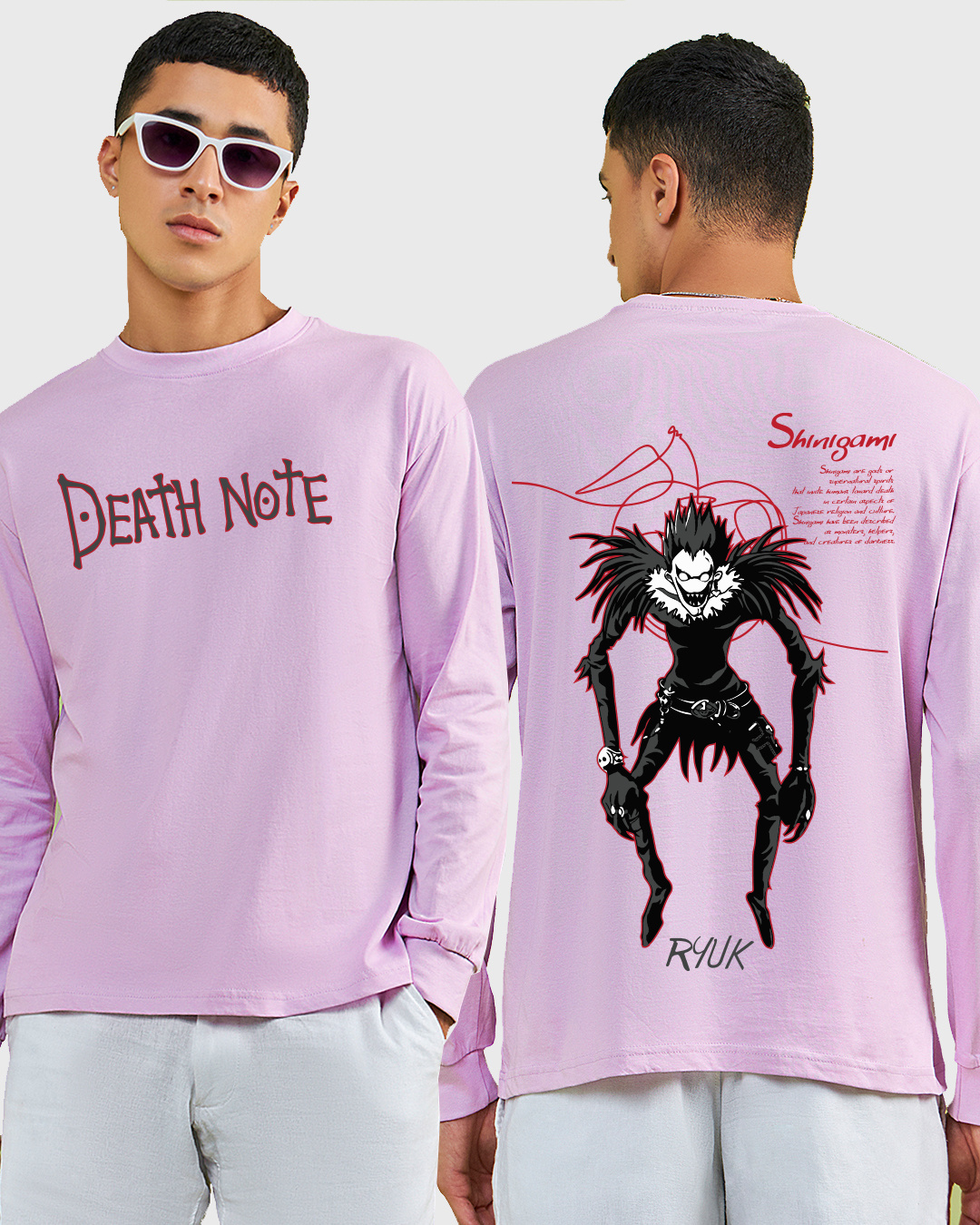 Buy Men's Purple The Ryuk Graphic Printed Oversized T-shirt Online at ...