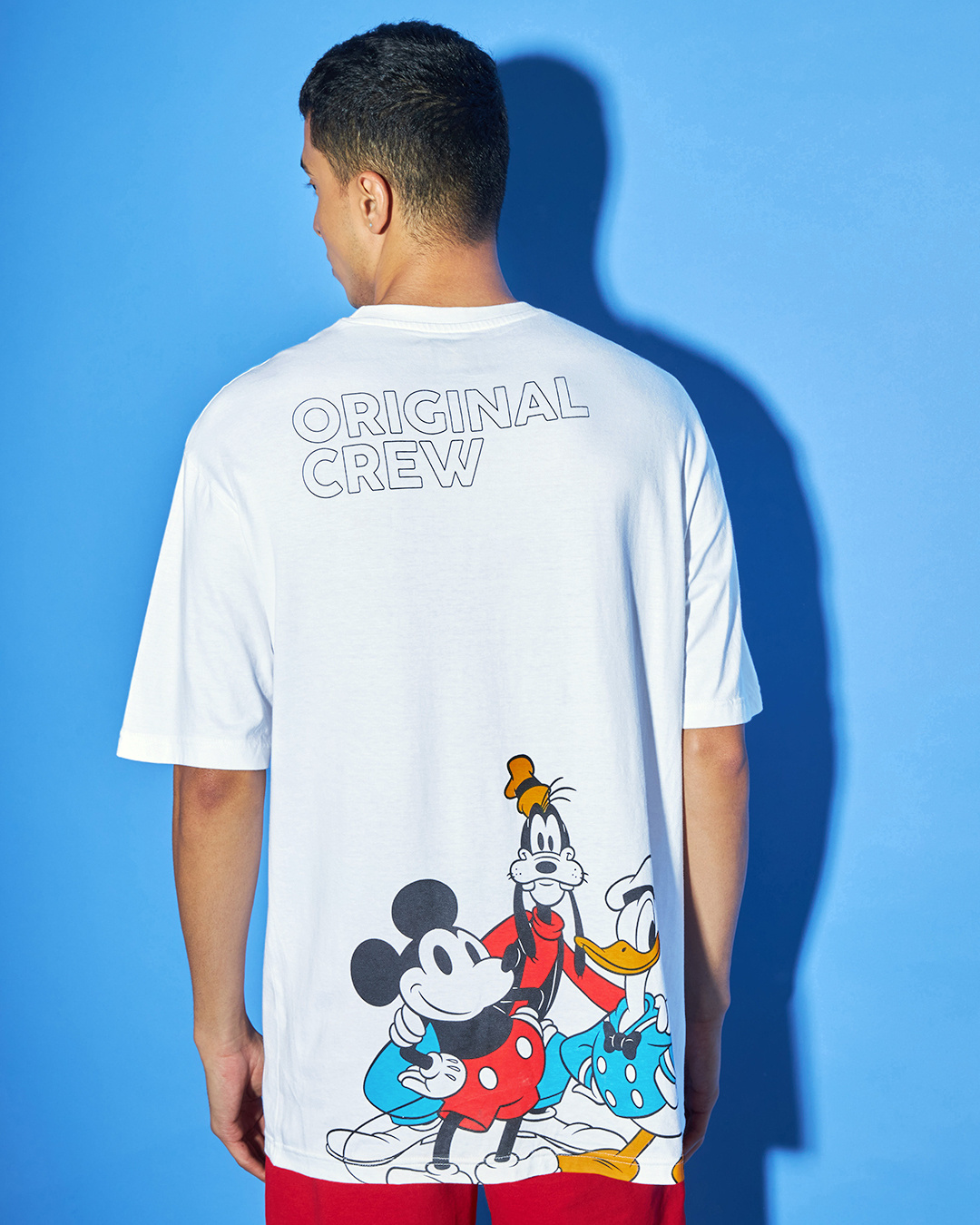 Buy Men's White Disney Crew Graphic Printed Oversized T-shirt Online at ...