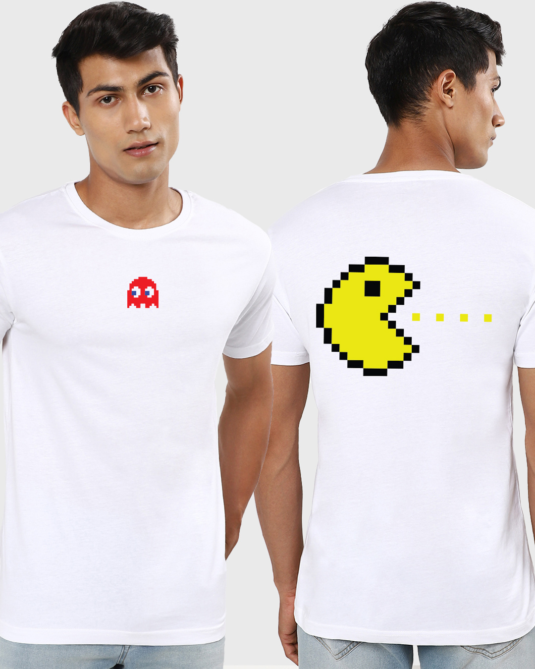 Buy Men's White Pacman for You Graphic Printed T-shirt Online at Bewakoof