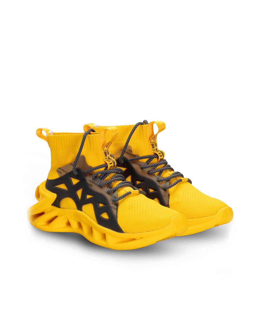 Buy Men's Yellow Alpha Bounce High-Top Sneakers Online in India at Bewakoof