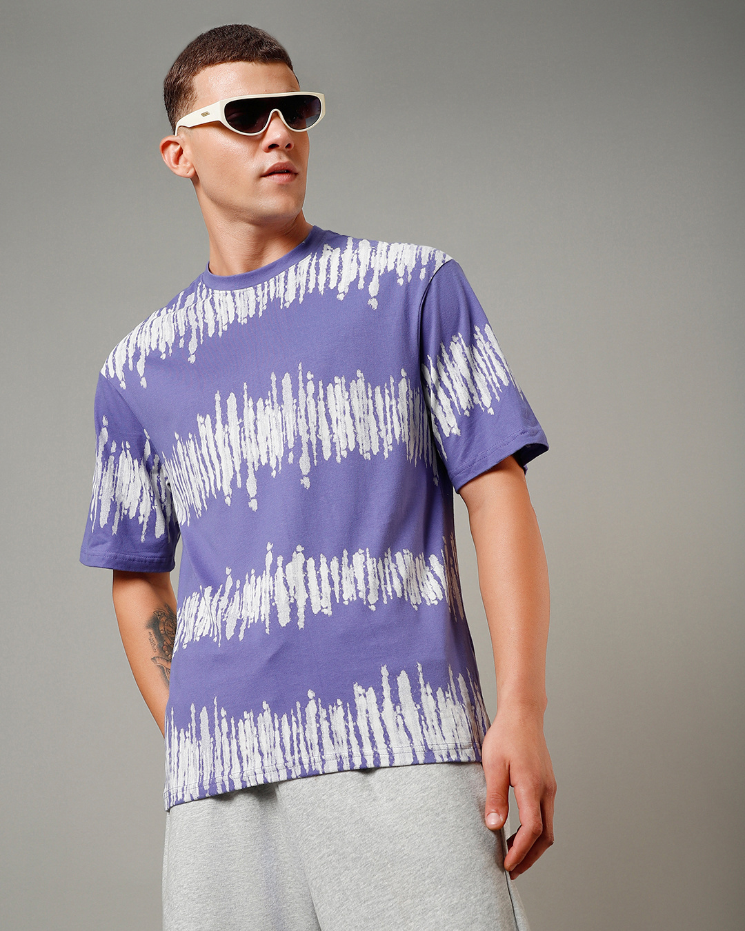 Buy Mens Blue Tie And Dye Oversized T Shirt Online At Bewakoof
