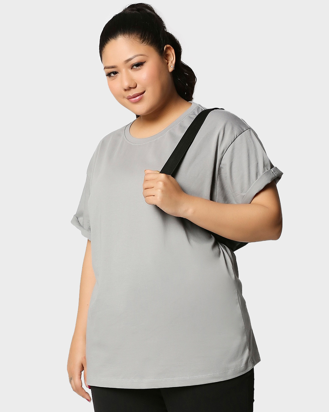 Buy Women's Meteor Grey Plus Size Boyfriend T-shirt Online at Bewakoof