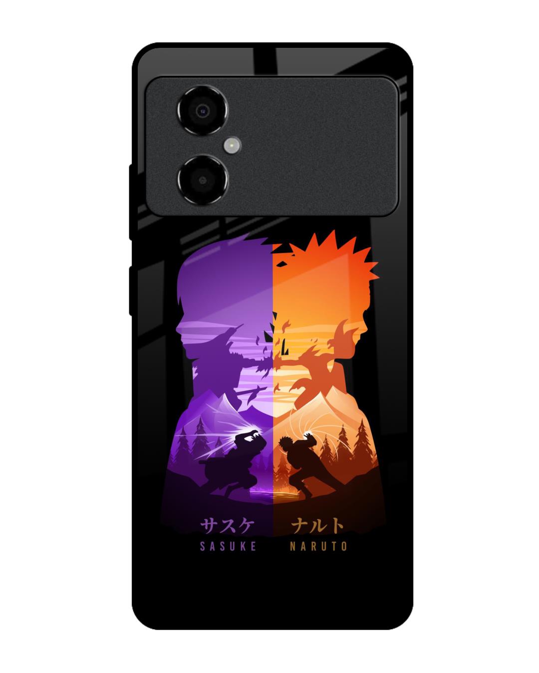 Buy Minimalist Anime Premium Glass Case for Poco M4 5G (Shock Proof ...