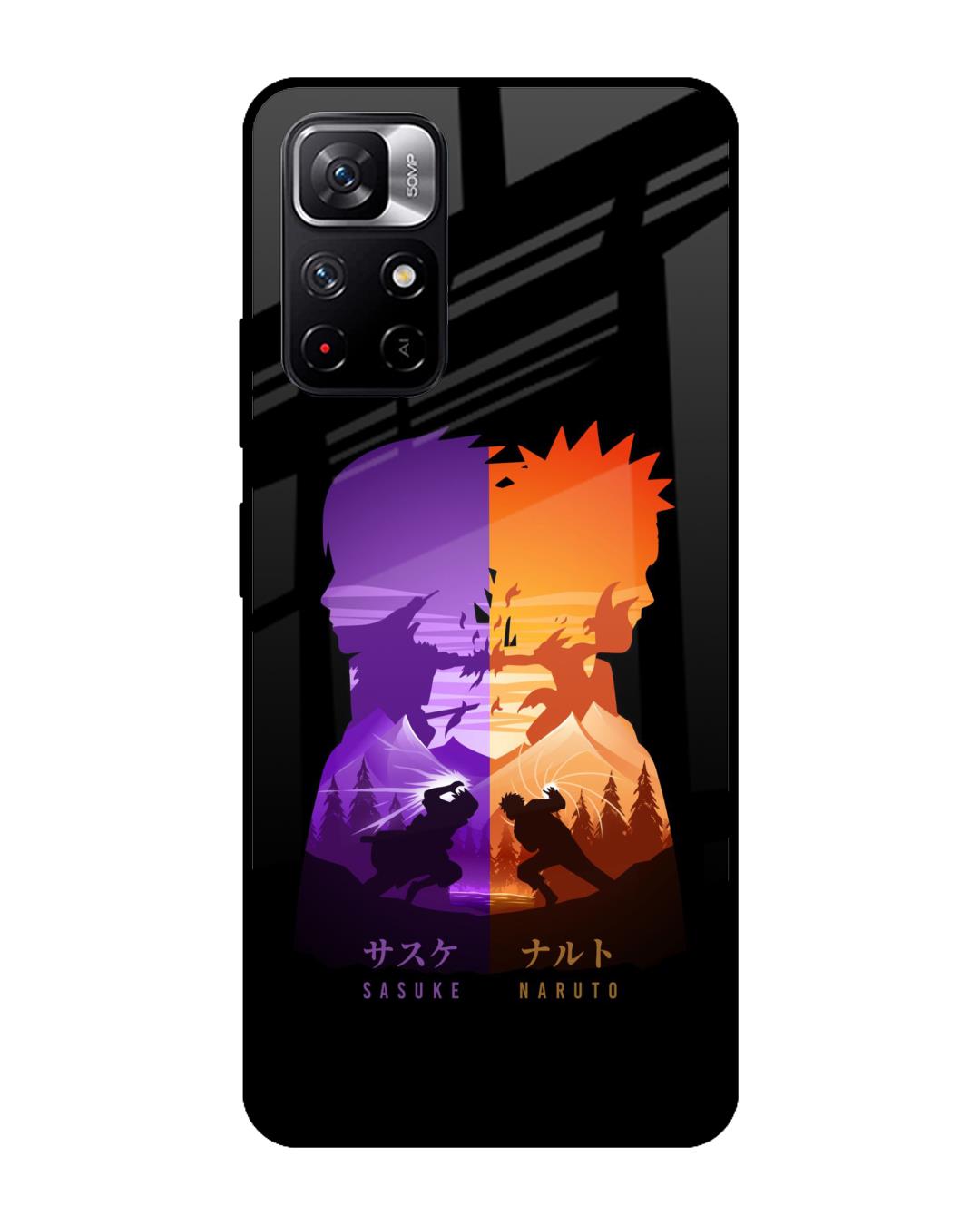 Buy Minimalist Anime Premium Glass Case for Redmi Note 11T 5G (Shock ...