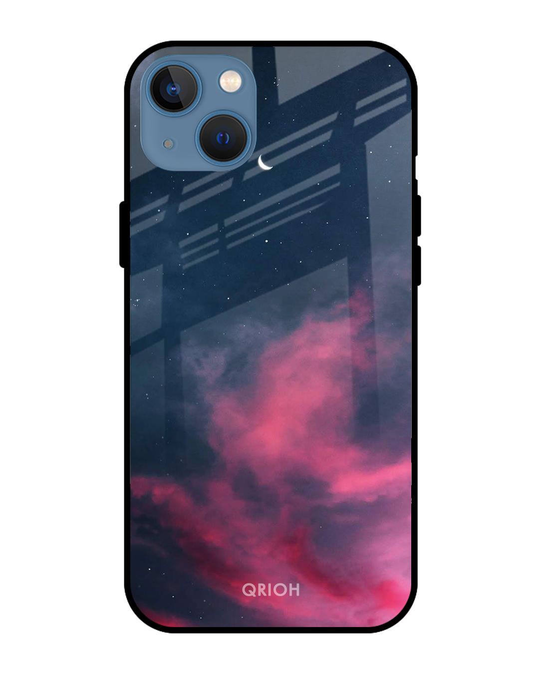 Buy Moon Night Printed Premium Glass Cover For iPhone 13 (Impact ...