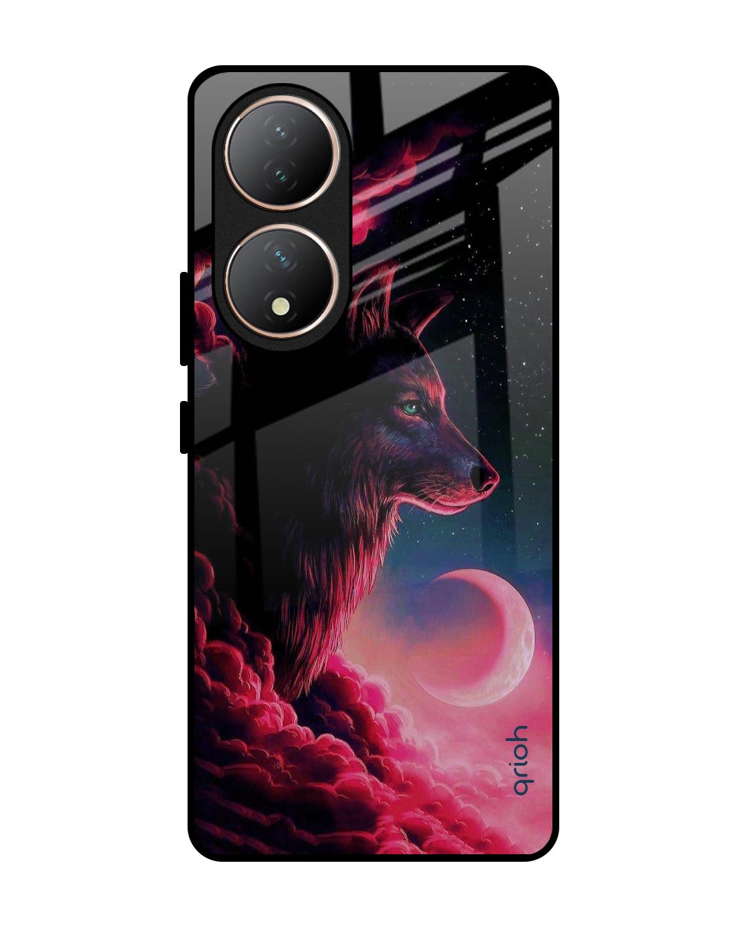 Buy Moon Wolf Premium Glass Case for Vivo Y100 (Shock Proof, Scratch ...