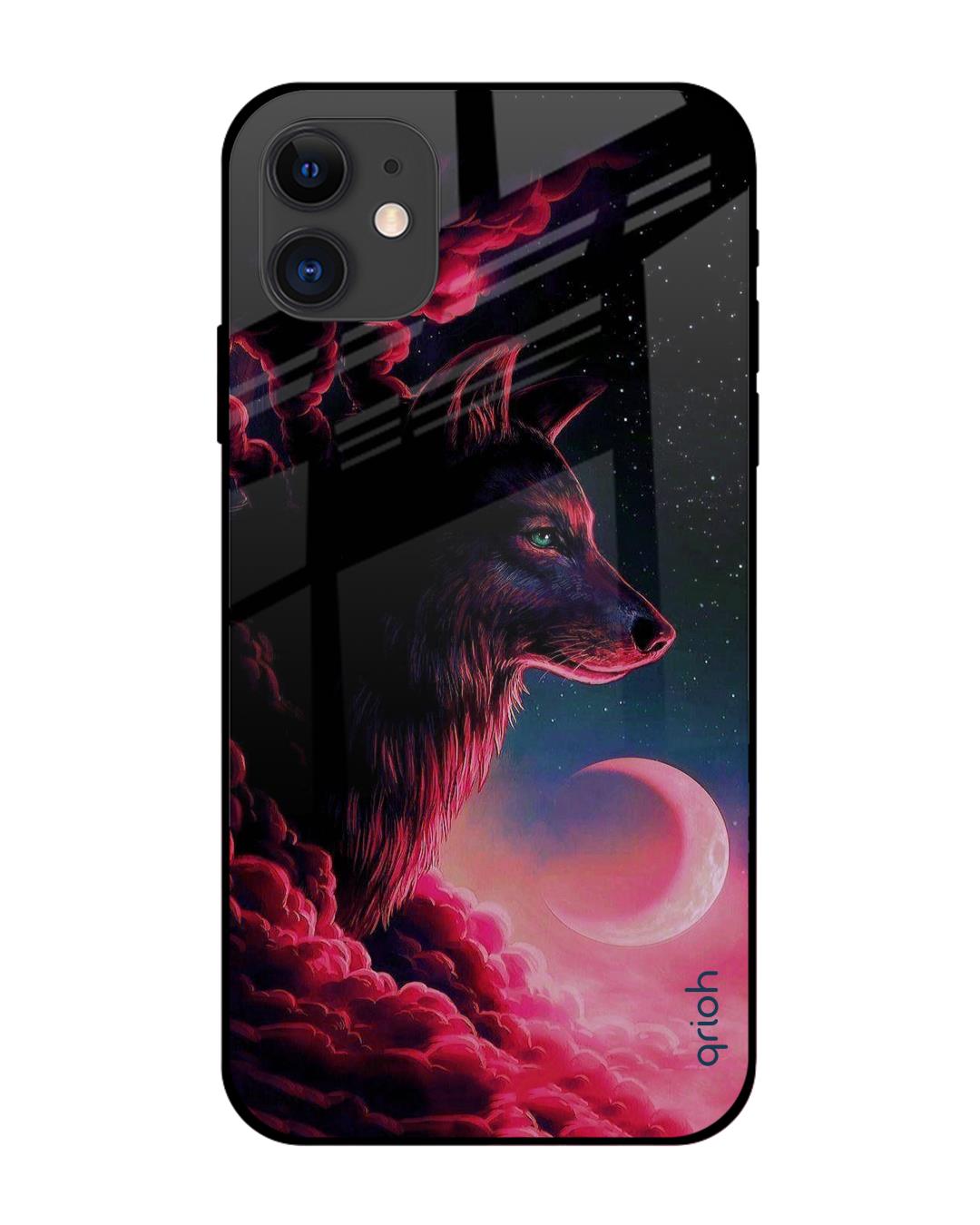 Buy Moon Wolf Printed Premium Glass Cover For iPhone 12 mini (Impact ...