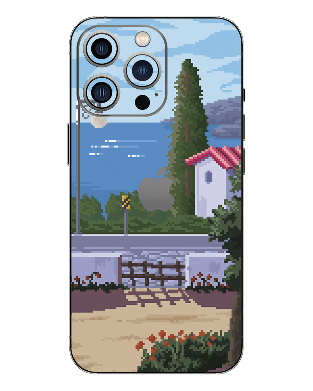 Buy Multicolor Scenery Pixel Art Printed Mobile Skin for Apple iPhone ...
