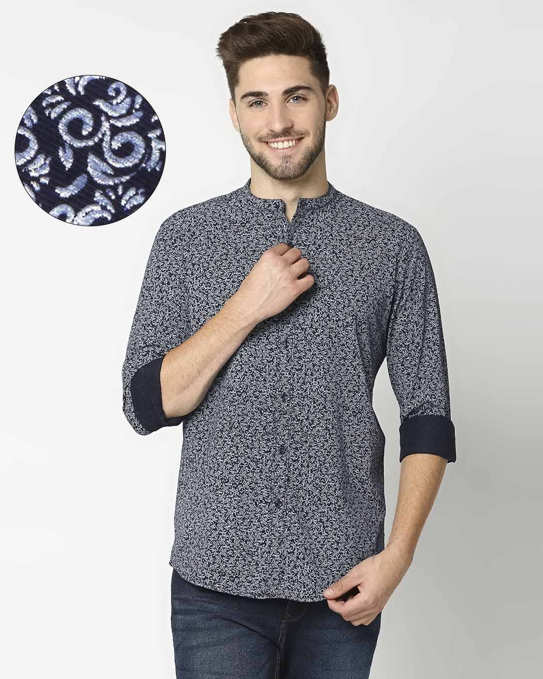 Buy Navy AOP Blue Shirt Online at Bewakoof