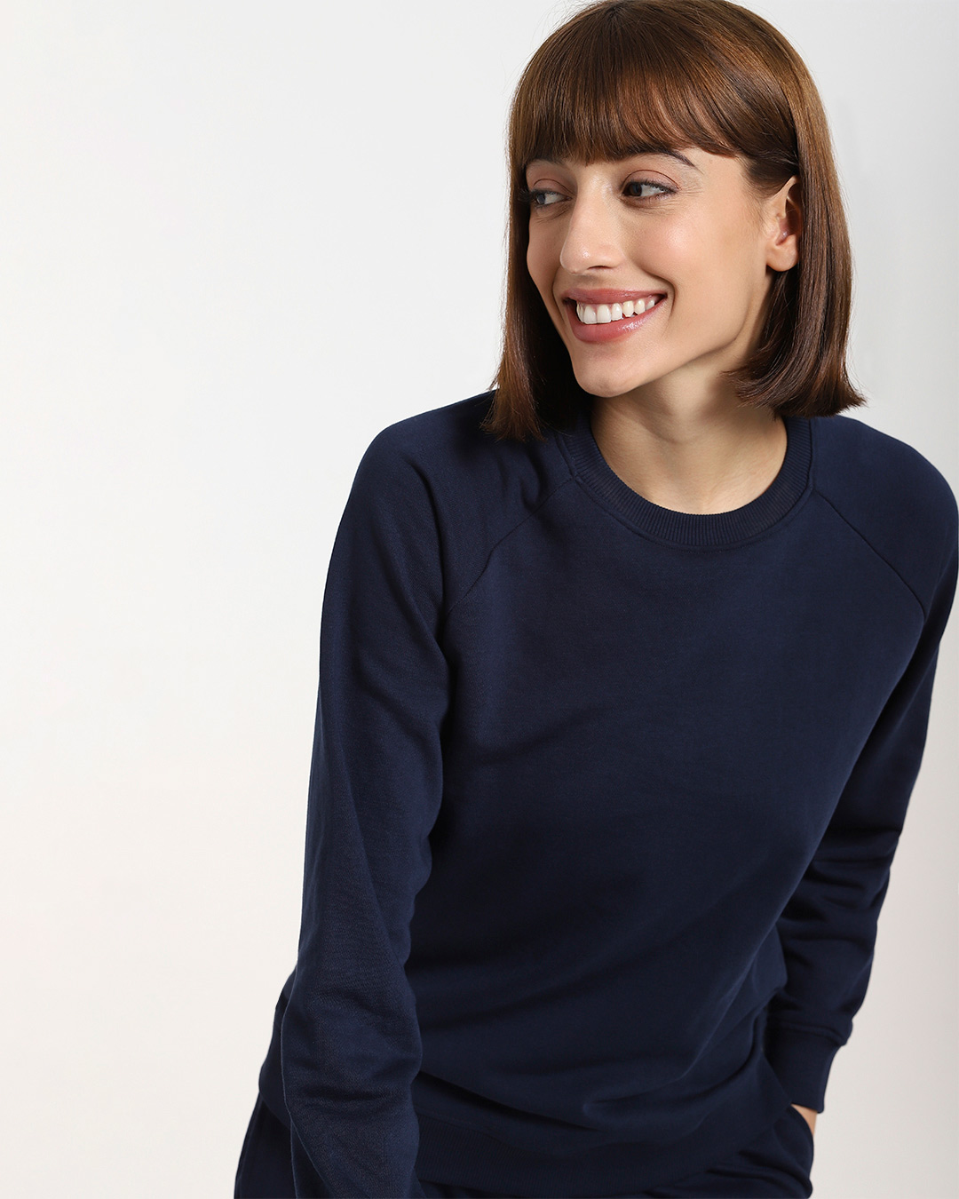 Buy Women's Navy Blue Plus Size Sweatshirt Online at Bewakoof