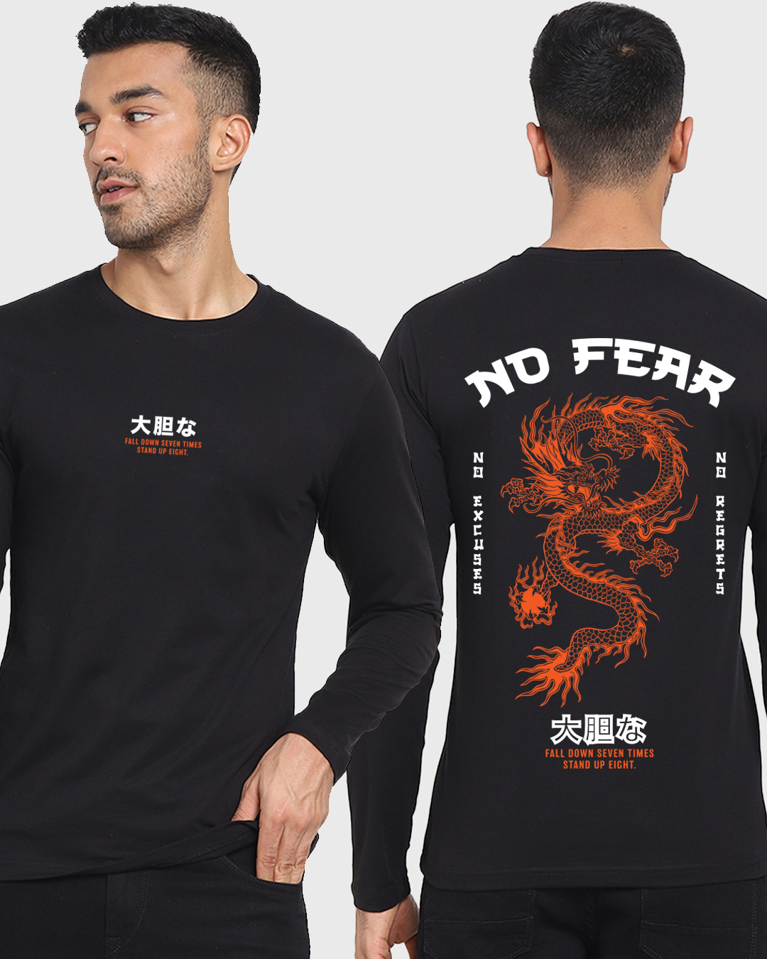 Buy Men's Black No Fear Graphic Printed T-shirt Online at Bewakoof