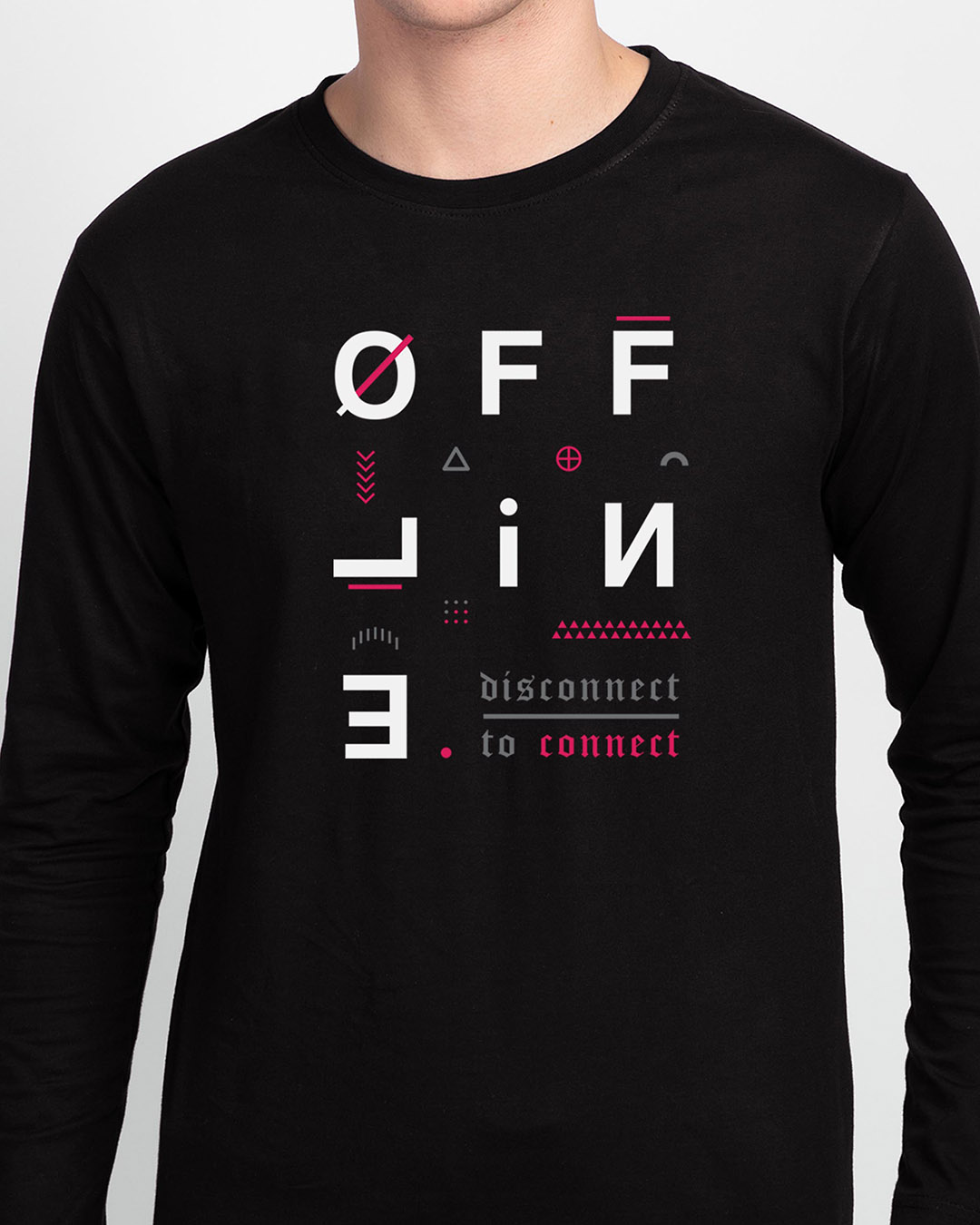 Buy Offline Evolved Full Sleeve T-Shirt Black Online at Bewakoof