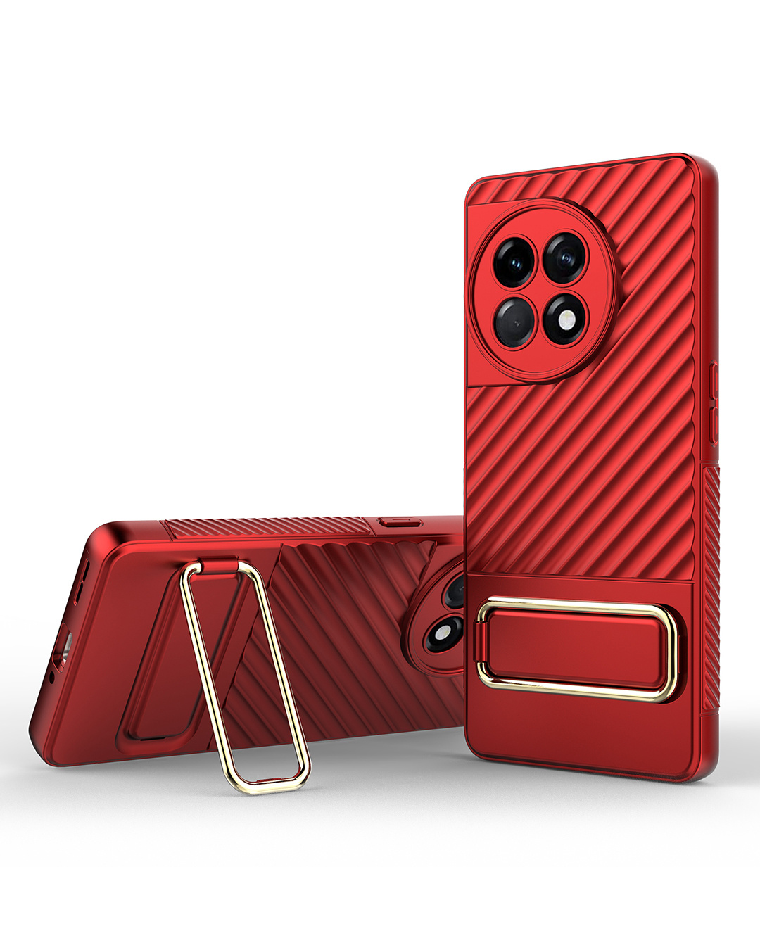 Buy OnePlus 11R 5G Red Back Cover With Gold Metal Kickstand Online in ...