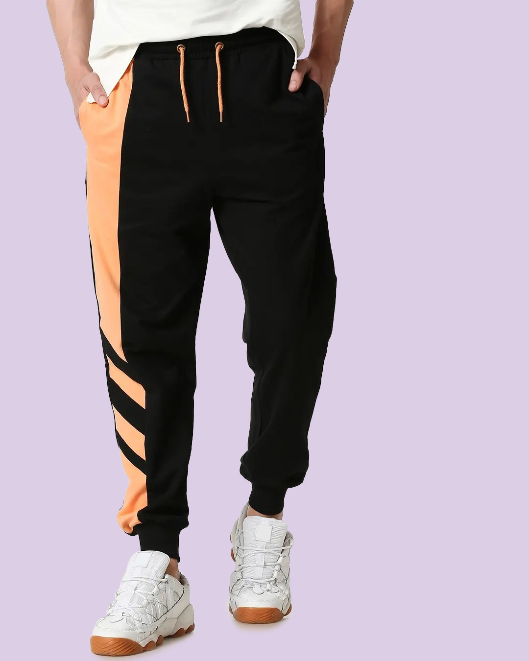 Buy Orange Rush Side Panel Jogger Online at Bewakoof