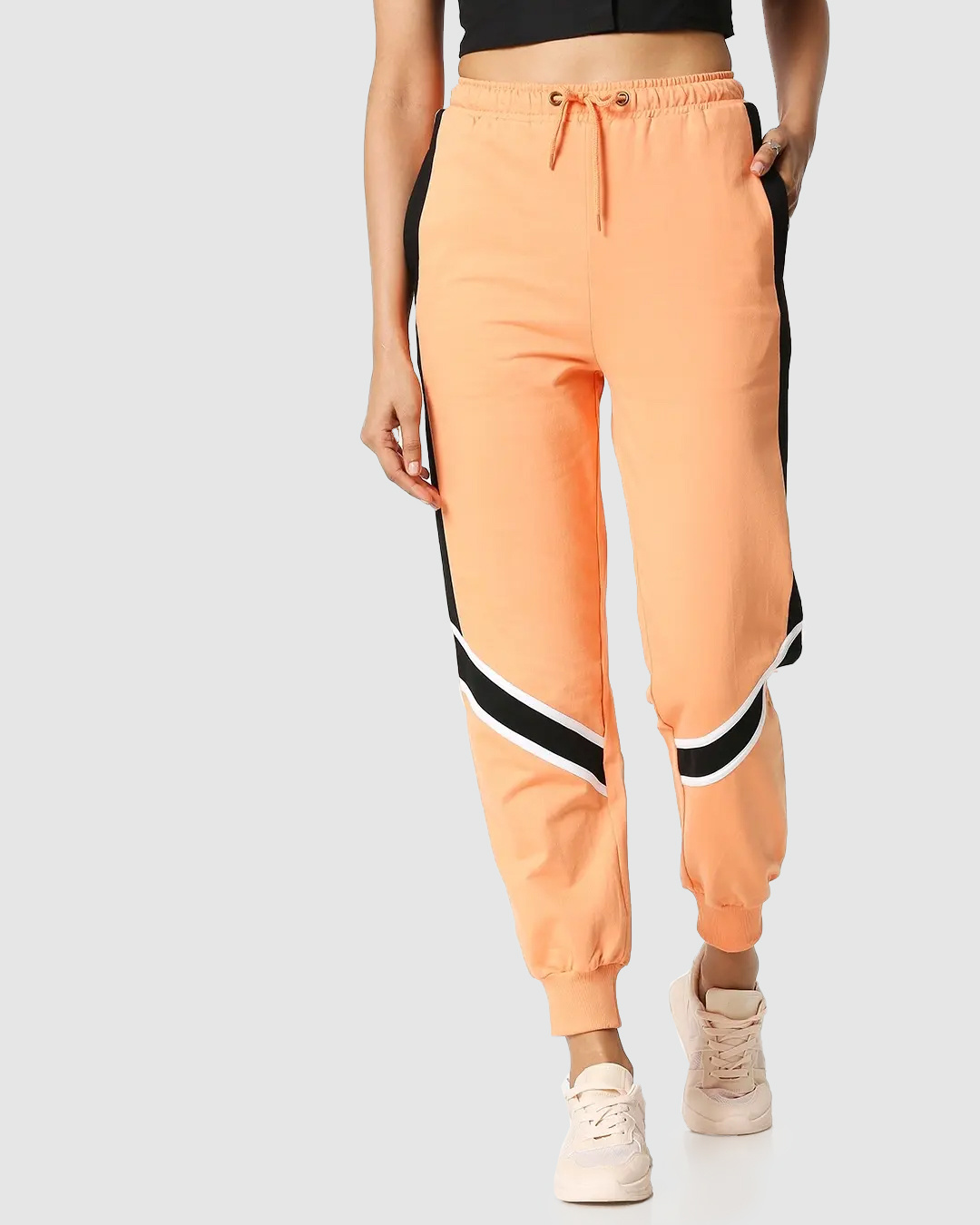 Buy Orange Rush Side Panel Joggers Online at Bewakoof