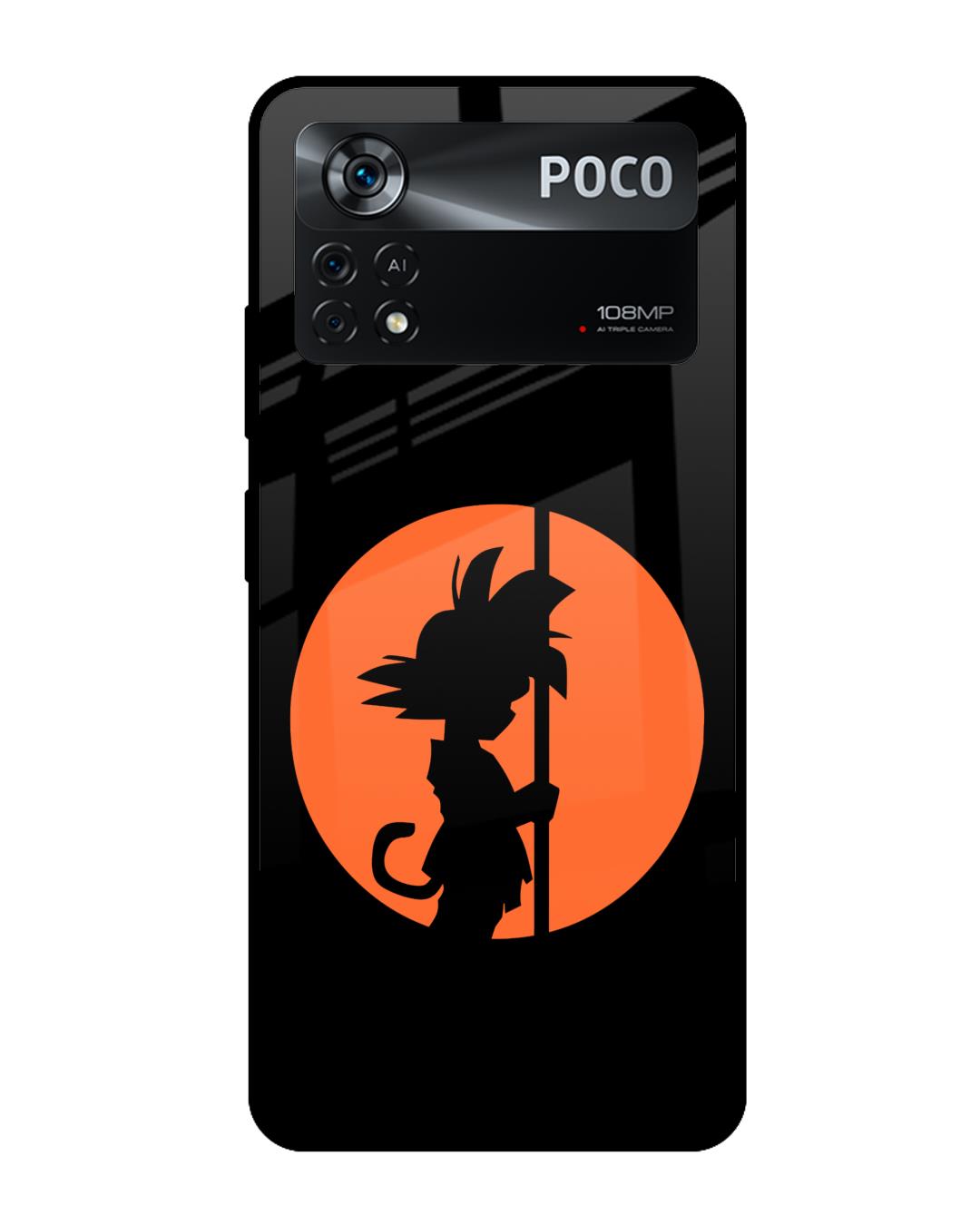 Buy Orange Silhouette Premium Glass Case for Poco X4 Pro 5G(Shock Proof ...