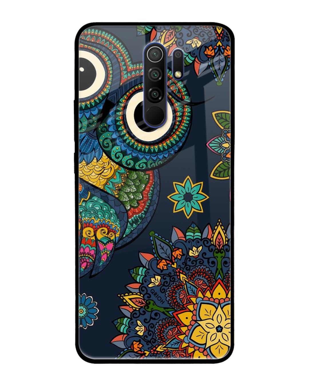 Buy Owl Art Printed Premium Glass Cover For Xiaomi Redmi 9 Prime ...