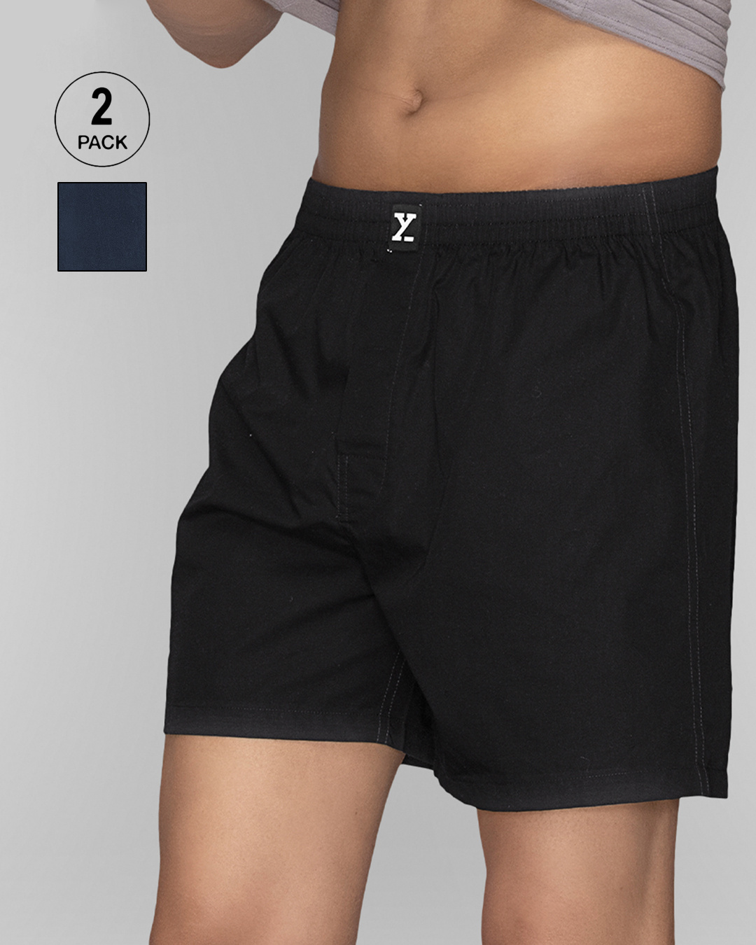 Buy Pack of 2 Men's Black Knight & Midnight Blue Boxers Online in India ...