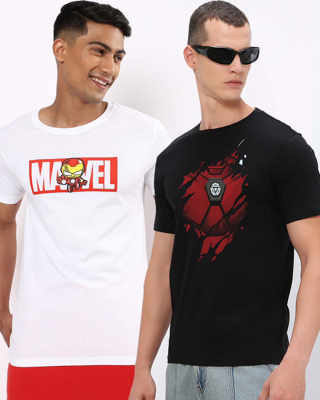 Buy Pack Of 2 Mens White And Black Graphic Printed T Shirts Online At