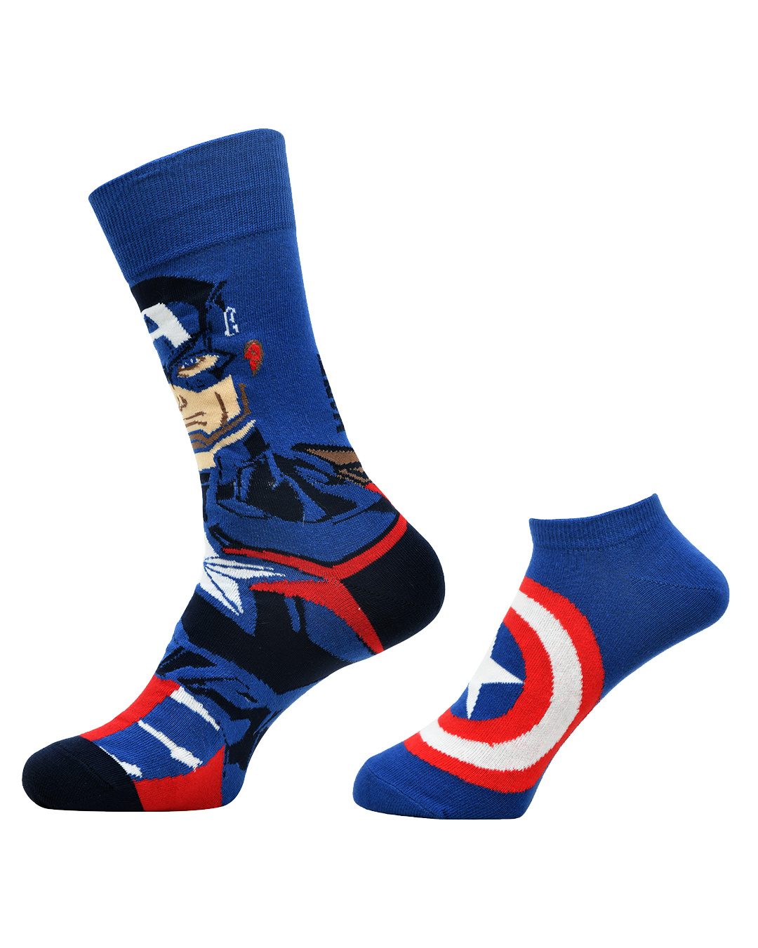 Buy Pack Of 2 Men's Blue Marvel & Avengers Printed Socks Online in ...