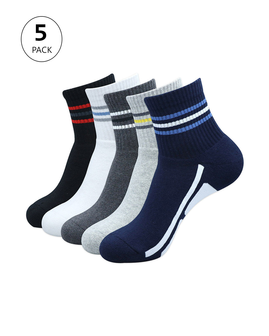 Buy Pack of 5 Men's Multicolor Socks Online in India at Bewakoof