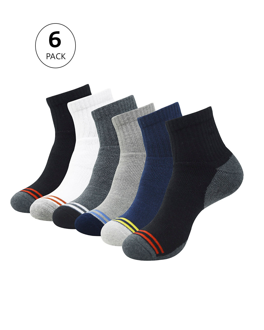 Buy Pack of 6 Men's Multicolor Socks Online in India at Bewakoof