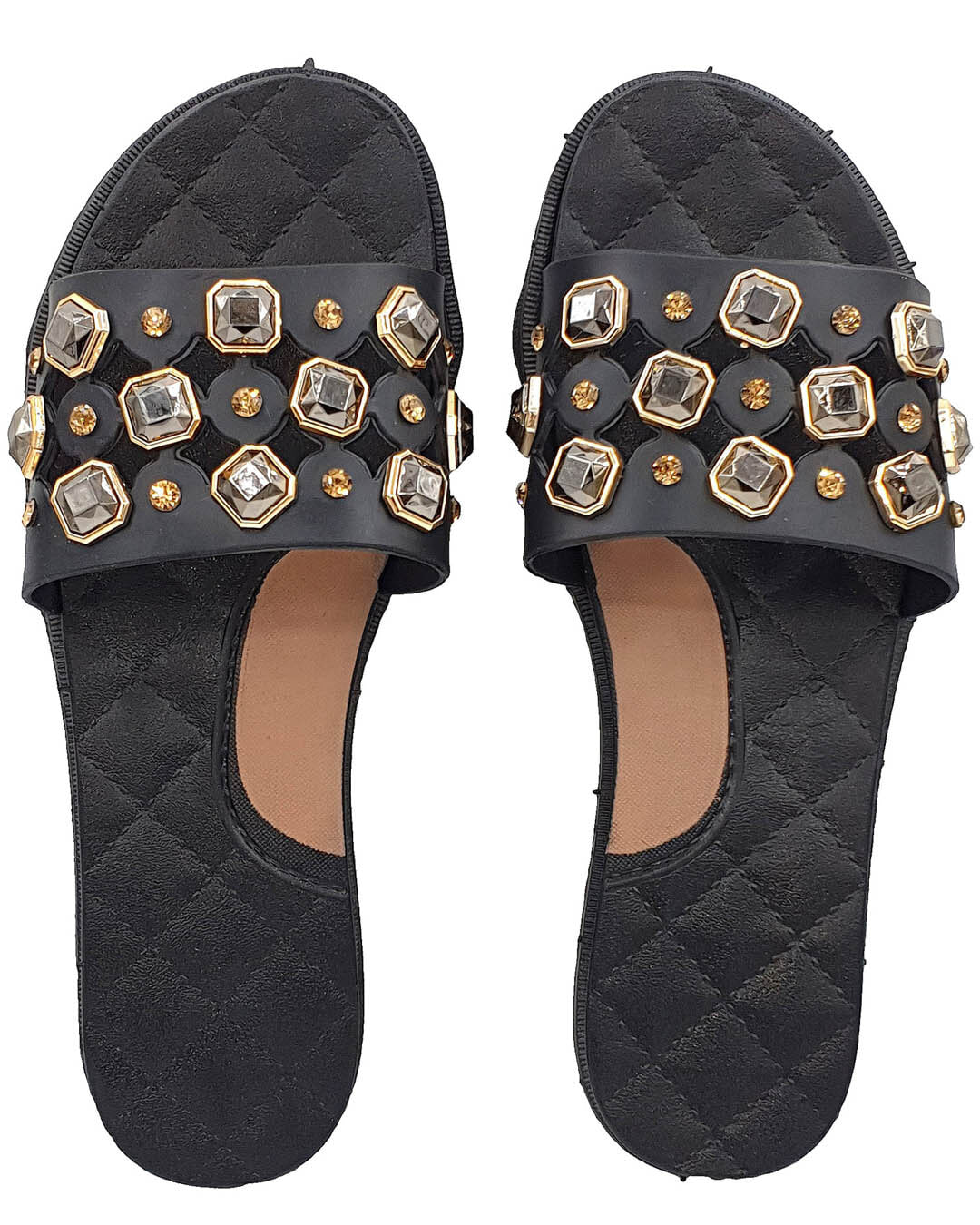 Buy Pampy Angel Stone Black Slipper for Women Online in India at Bewakoof