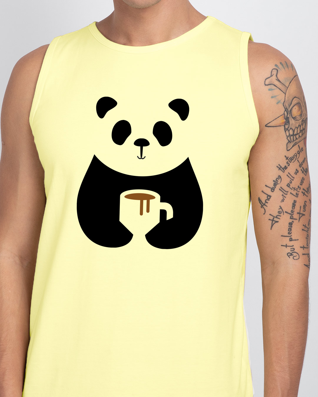 Buy Panda Coffee Vest Vax Yellow Online at Bewakoof