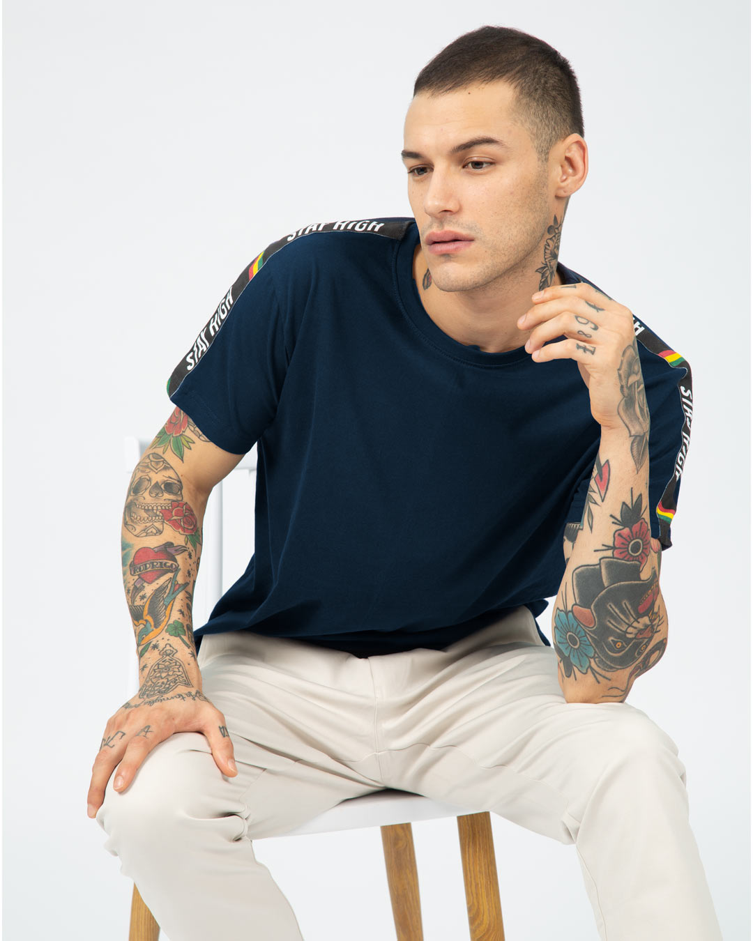 Buy Panel Stay High Sports Trim T-Shirt Online at Bewakoof