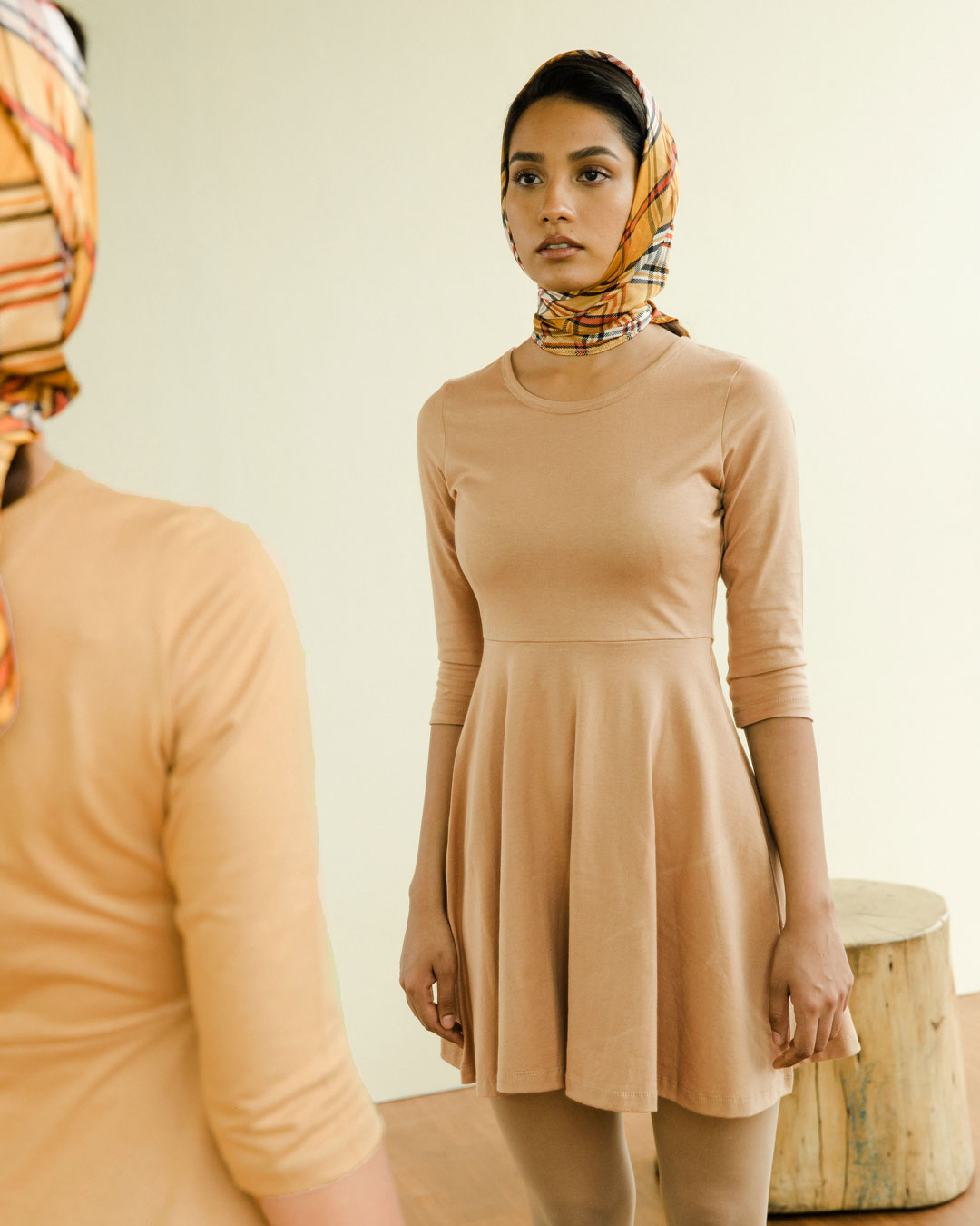 Buy Pastel Beige Flared Dress Online at Bewakoof