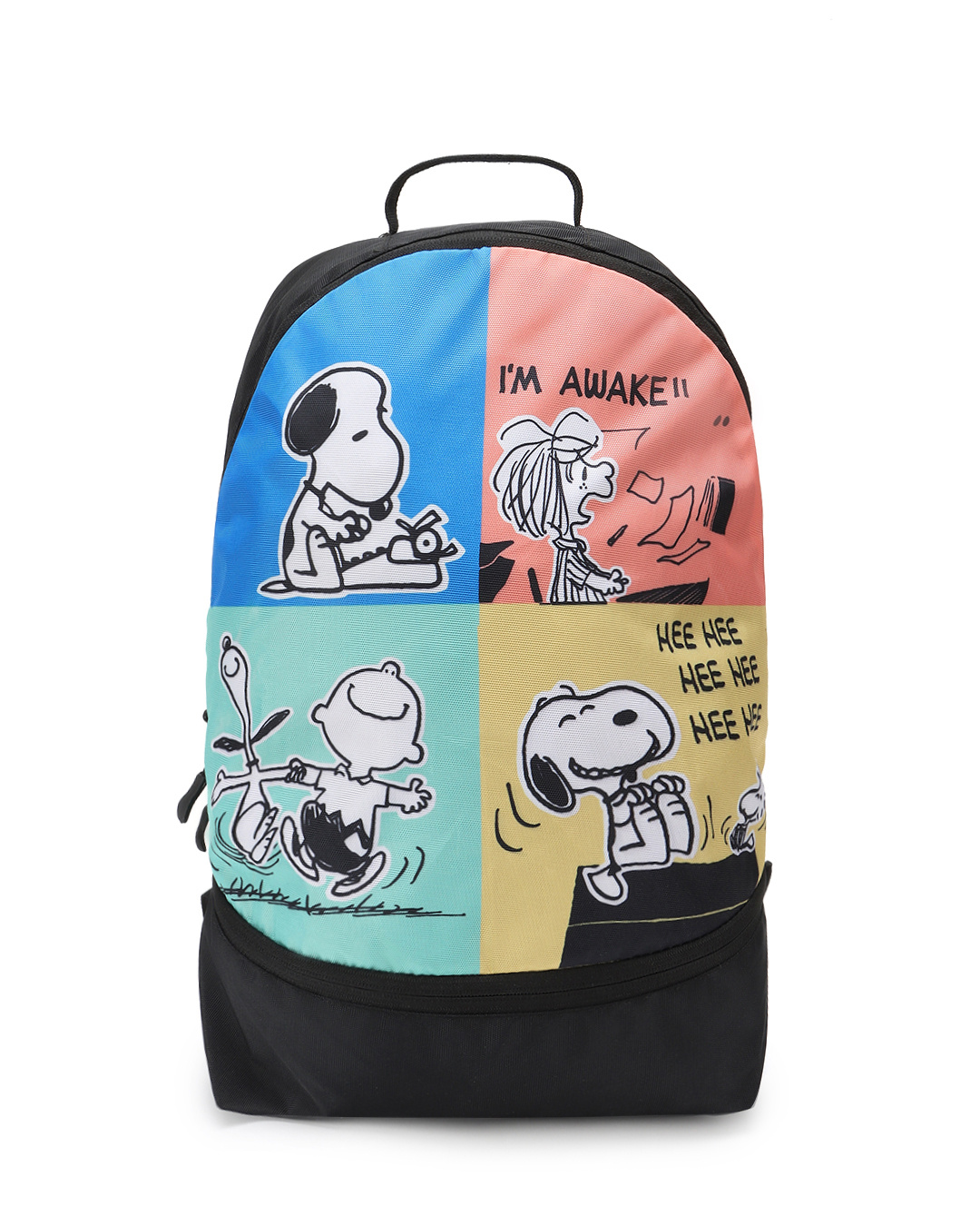 Buy Unisex Black Peanuts Colour Block Small Backpack Online in India at ...